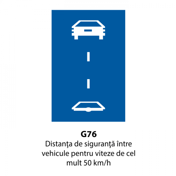 Distanta de siguranta intre vehicule pentru viteze de cel mult 50 km/h ...