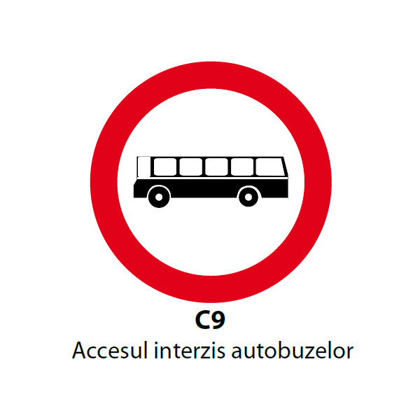 Accesul interzis autobuzelor, Indicator rutier | Semn de circulatie ...