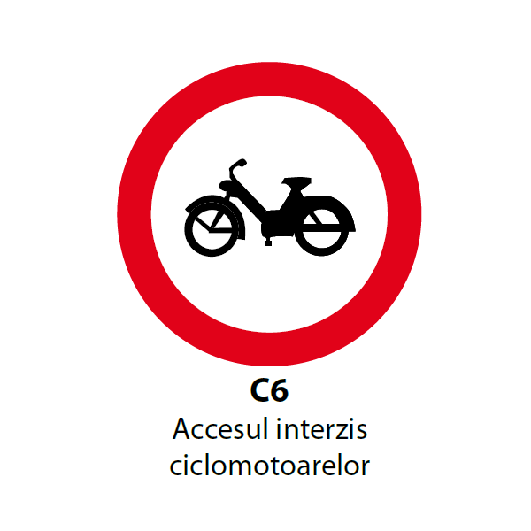 Accesul interzis ciclomotoarelor, Indicator rutier | Semn de circulatie ...