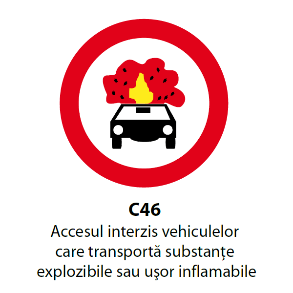 Accesul interzis vehiculelor care transporta substante explozibile sau ...