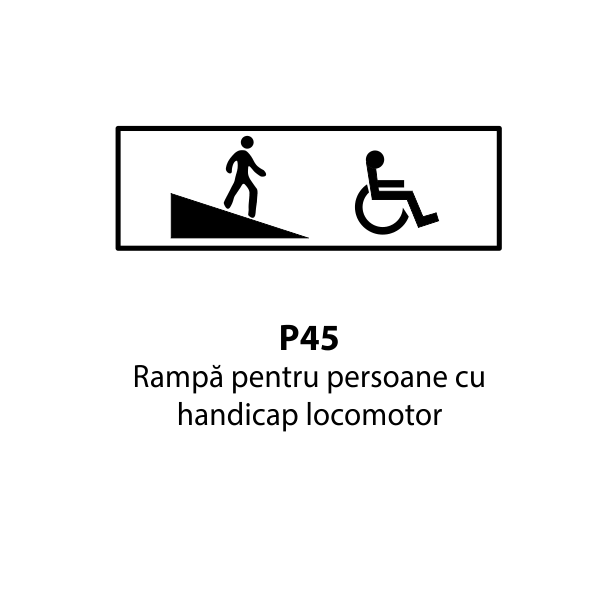 Rampa pentru persoane cu handicap locomotor P45, Indicator rutier ...