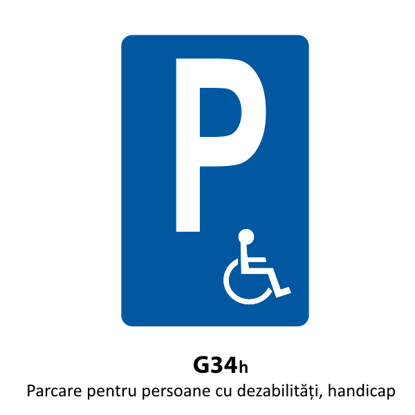 Parcare pentru persoane cu dizabilitati, handicap, G34h, Indicator ...