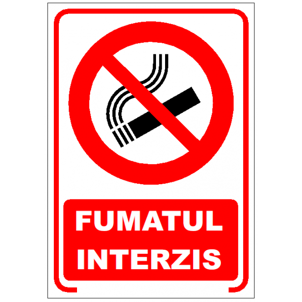 Fumatul interzis, semn din plastic, 20x30cm ― DNC Trafic