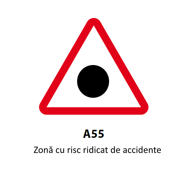 Zona cu risc ridicat de accidente, Punct Negru, Indicator rutier | Semn ...